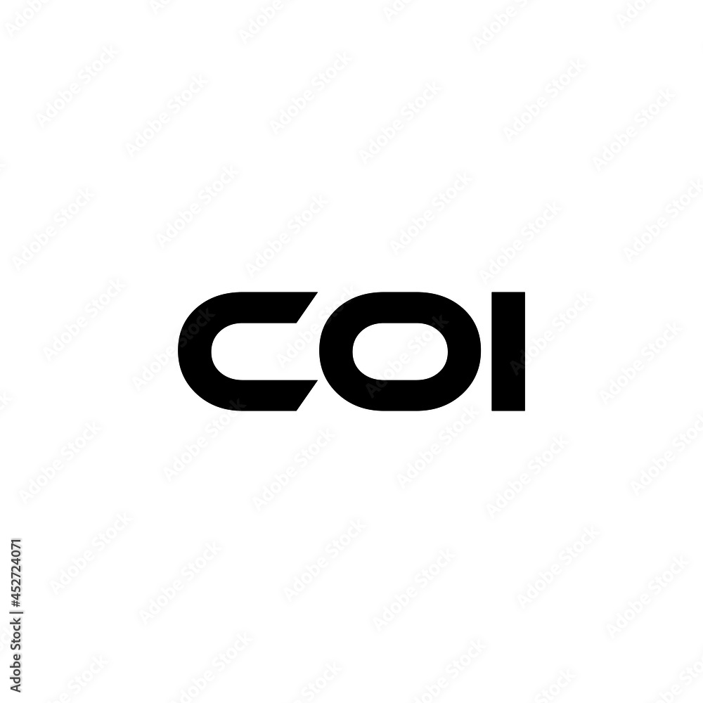 COI letter logo design with white background in illustrator, vector ...