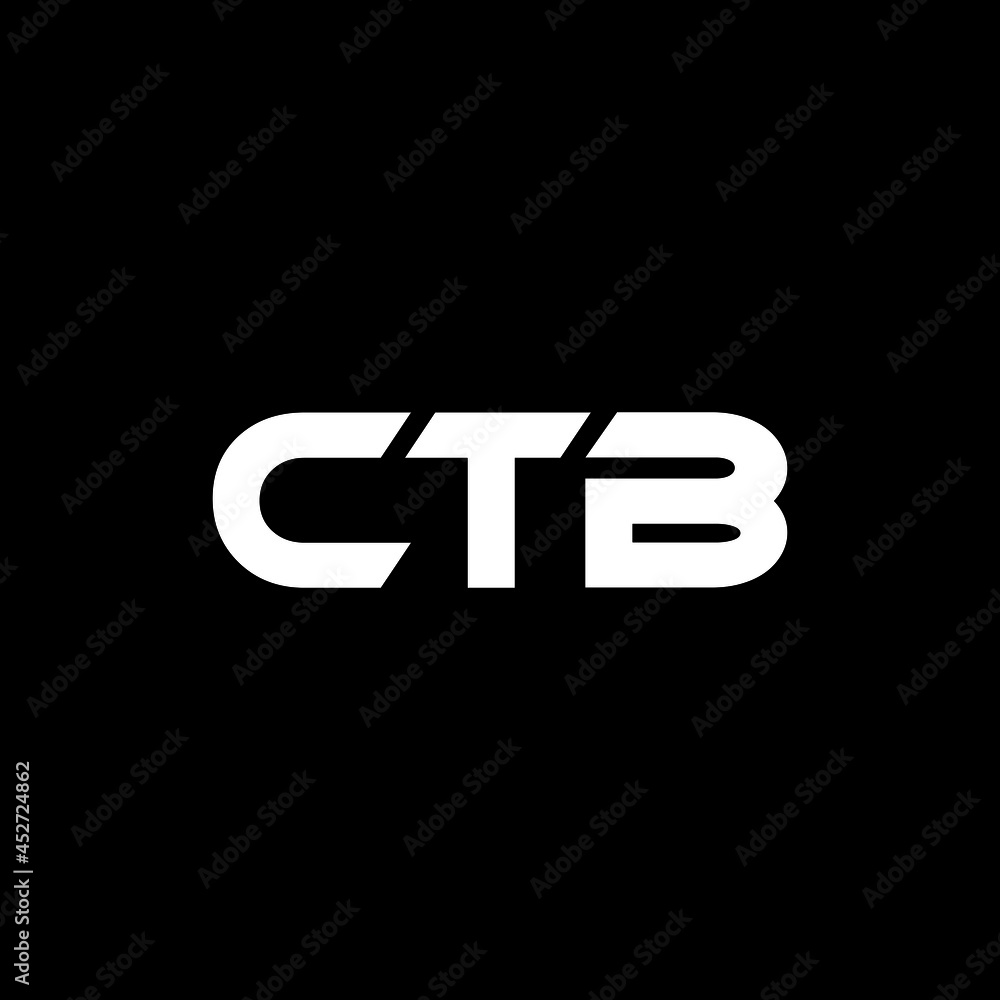 CTB letter logo design with black background in illustrator, vector ...