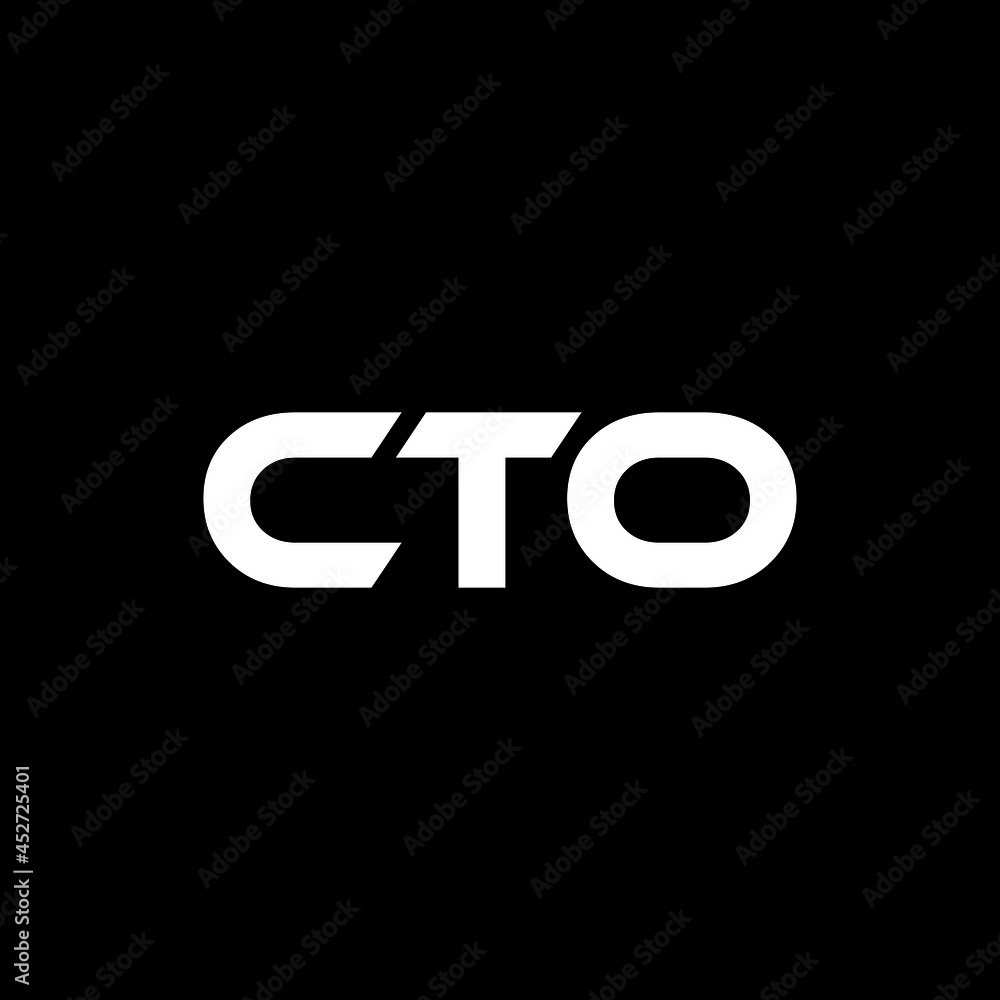 CTO letter logo design with black background in illustrator, vector ...