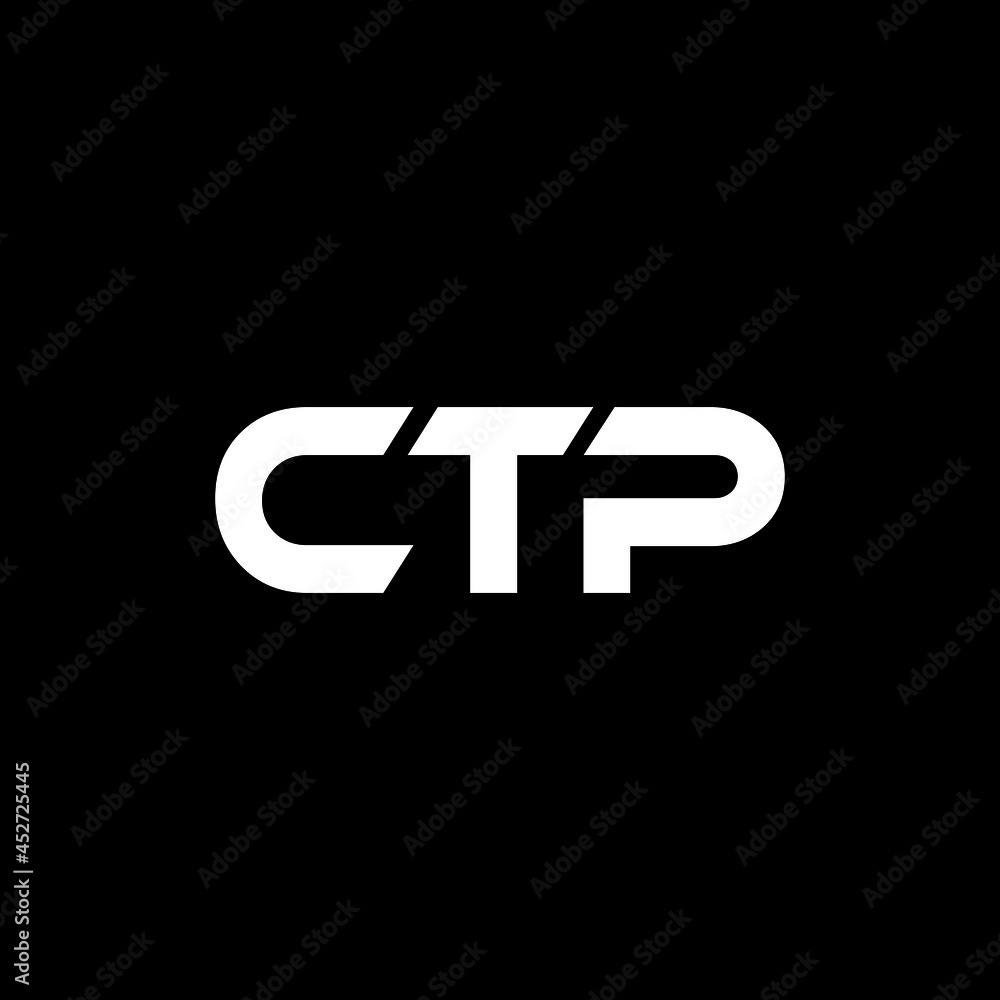 CTP letter logo design with black background in illustrator, vector ...