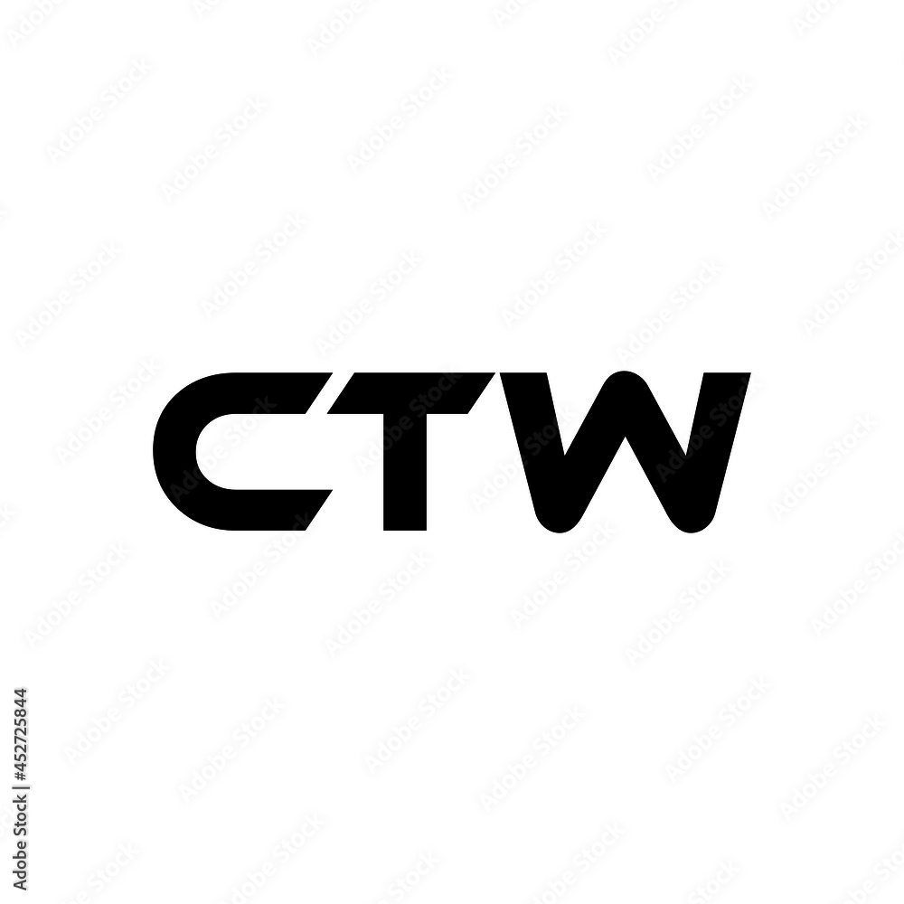 CTW letter logo design with white background in illustrator, vector ...