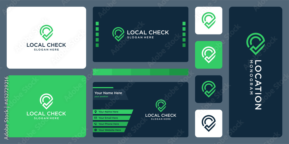 Pin point location design template with check mark graphic design ...