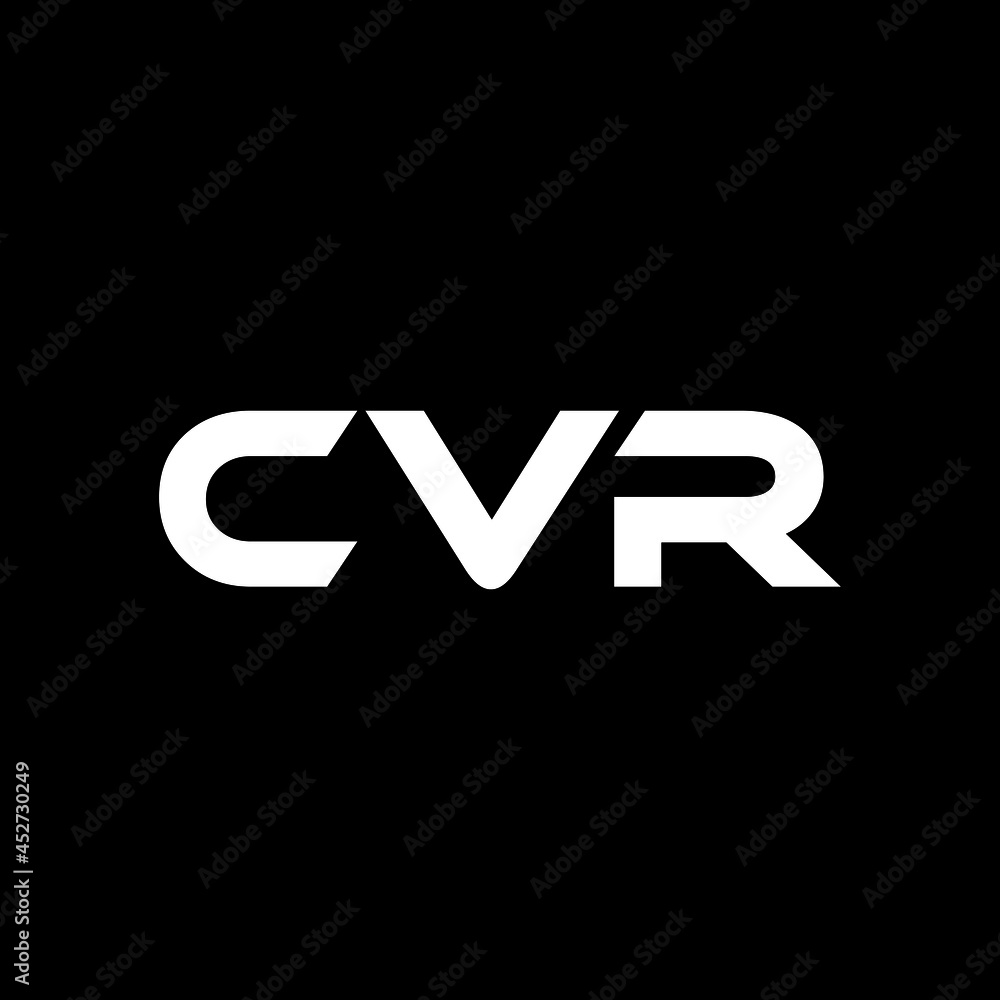 Vecteur Stock CVR letter logo design with black background in ...