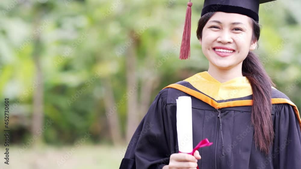 Vídeo do Stock: Graduate are celebrating ceremony graduation Throwing ...