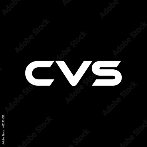 CVS letter logo design with black background in illustrator, vector ...