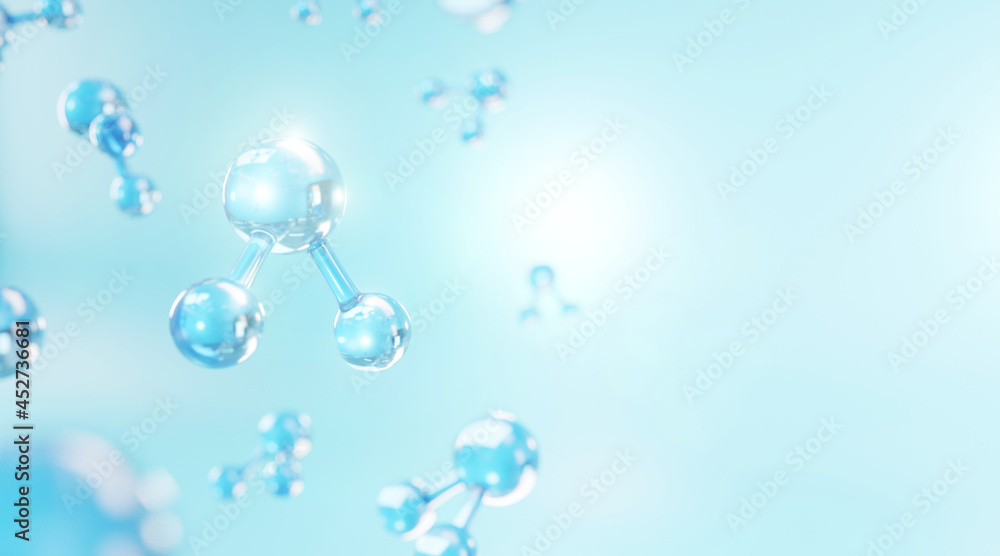 Hydrogen Molecule, Molecules of water background, Abstract background ...