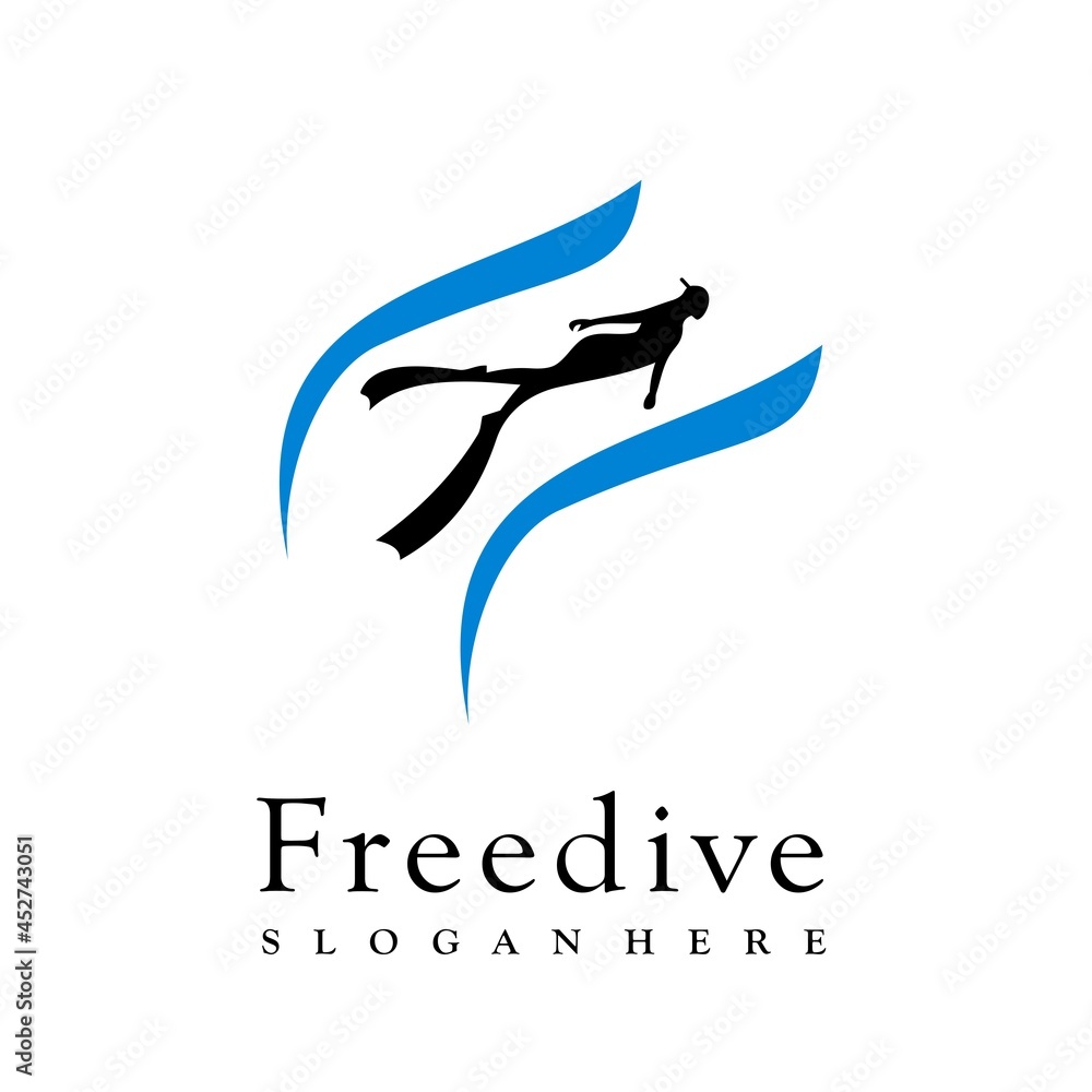 freediving club logo design concept Stock Vector | Adobe Stock