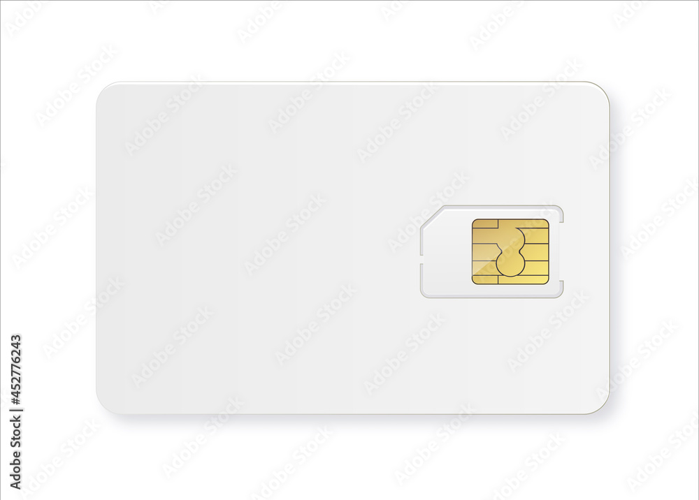 Sim card vector mobile phone icon chip. Simcard isolated 3d design gsm ...