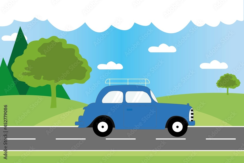 Vector of Road Trip, Journey and Vacation Travel Stock Vector | Adobe Stock