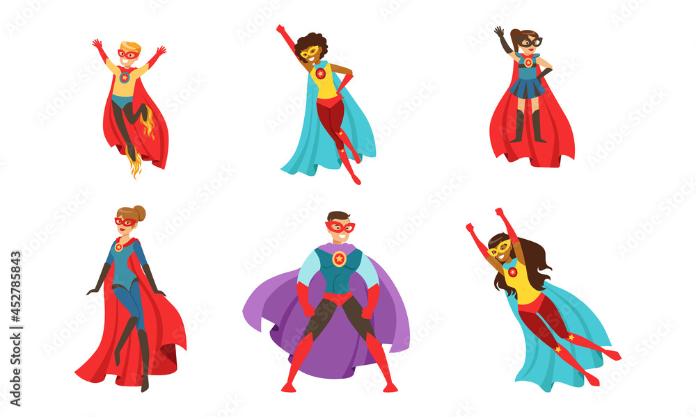 Flying Superwoman Clipart