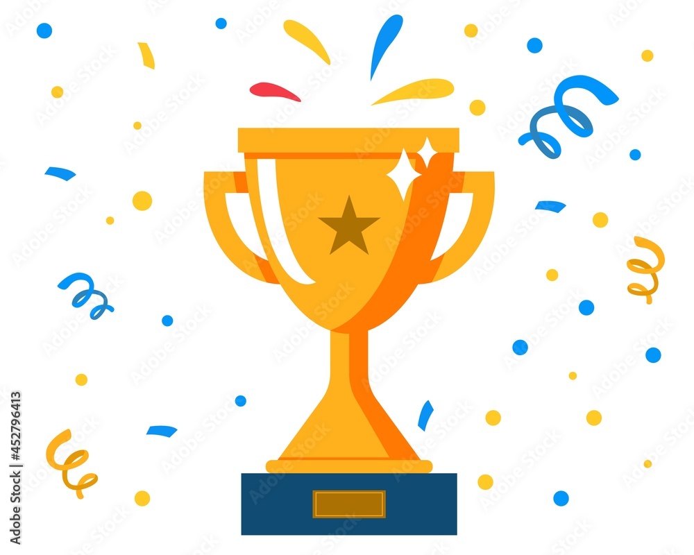 Success business team Golden trophy cup Symbol of victory Business ...