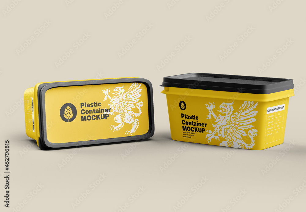 Plastic Container Mockup Stock Template | Adobe Stock