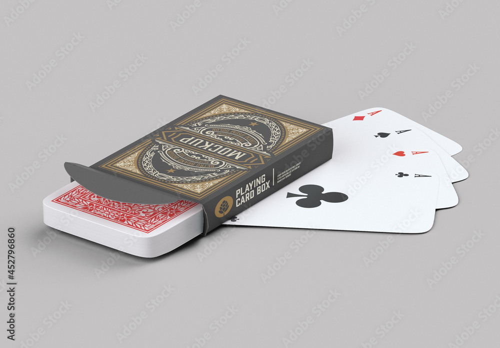 Box with Playing Cards Mockup Stock Template | Adobe Stock