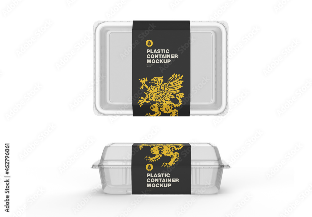 Plastic Container Mockup - Top and Front View Stock Template | Adobe Stock