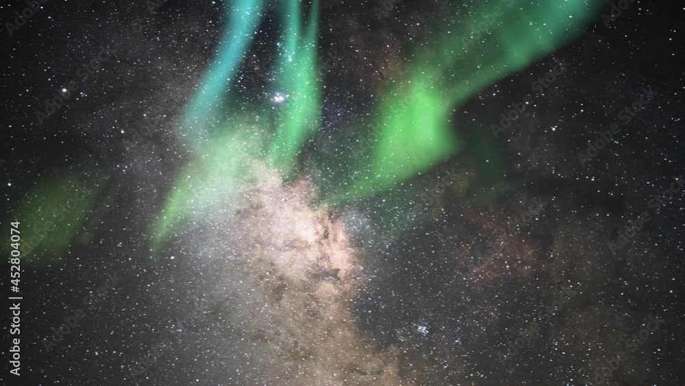 Aurora Milky Way Galaxy Time Lapse and Aquarids Meteor Shower ...