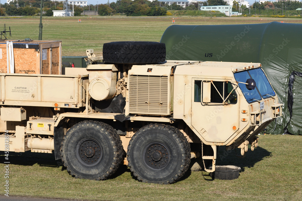 Kanagawa, Japan - October 25, 2020:United States Army Oshkosh HEMTT ...