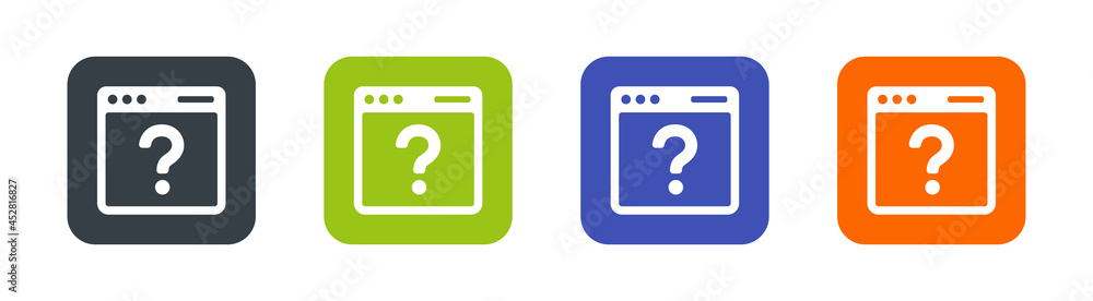Online question icon. Web bowser with question mark icon Stock Vector ...
