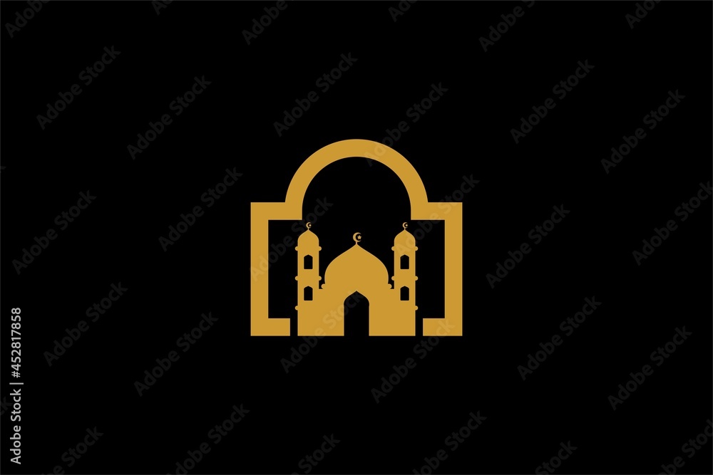 Mosque logo design vector. Islamic building illustration. Home for pray ...