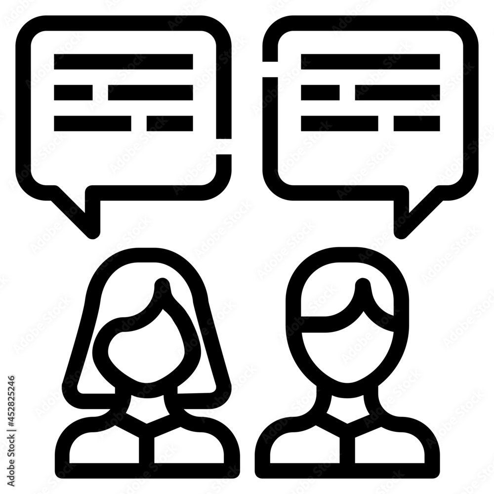 conversation outline icon Stock Vector | Adobe Stock