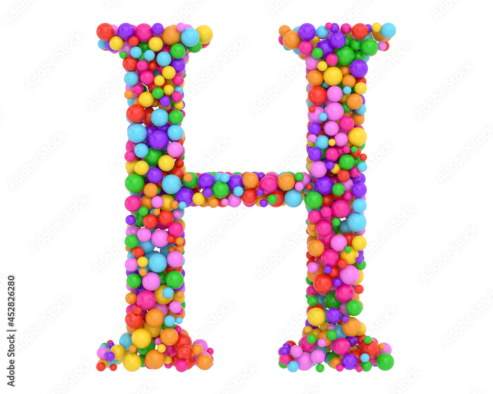 Alphabet balls multi-colored, kids font 3d render. colorful balls ...