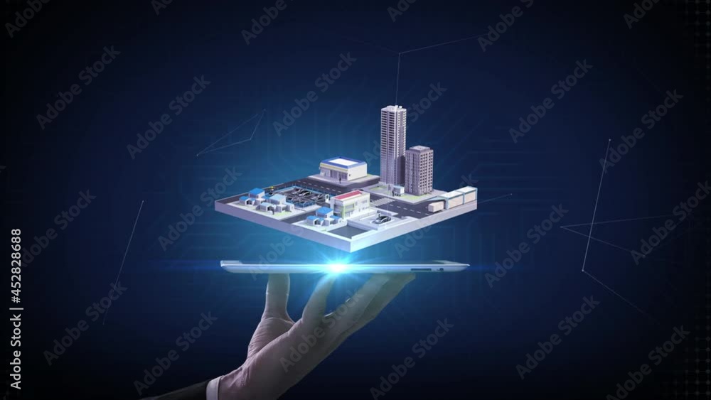 Lifting tablet. Smart parking, Electric vehicles charging in smart city ...