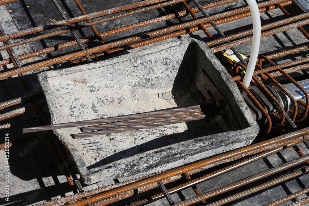 post-tension reinforcement construction building concrete slab pt post ...