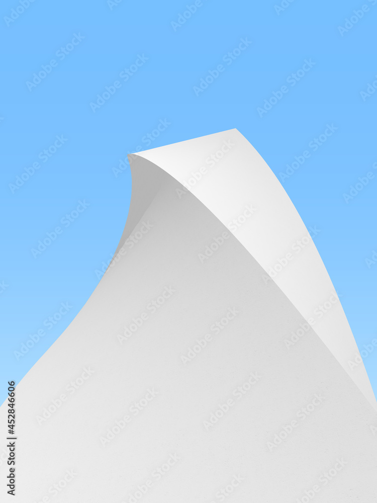 Abstract white curve architecture, Concave and convex, Twisted building ...