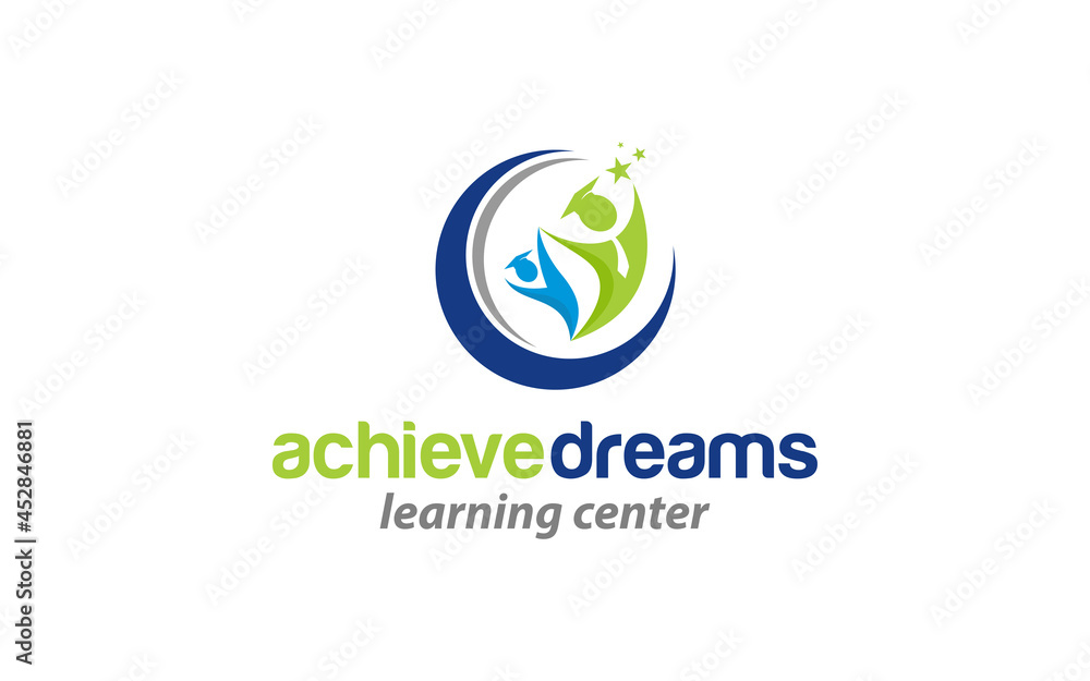 Vector illustration of graphic logo design template for student online ...