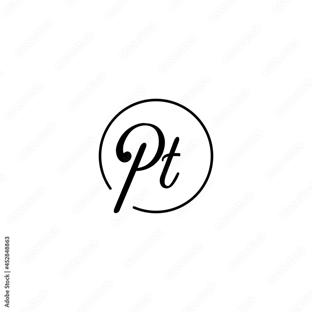 PT circle initial logo best for beauty and fashion in bold feminine ...