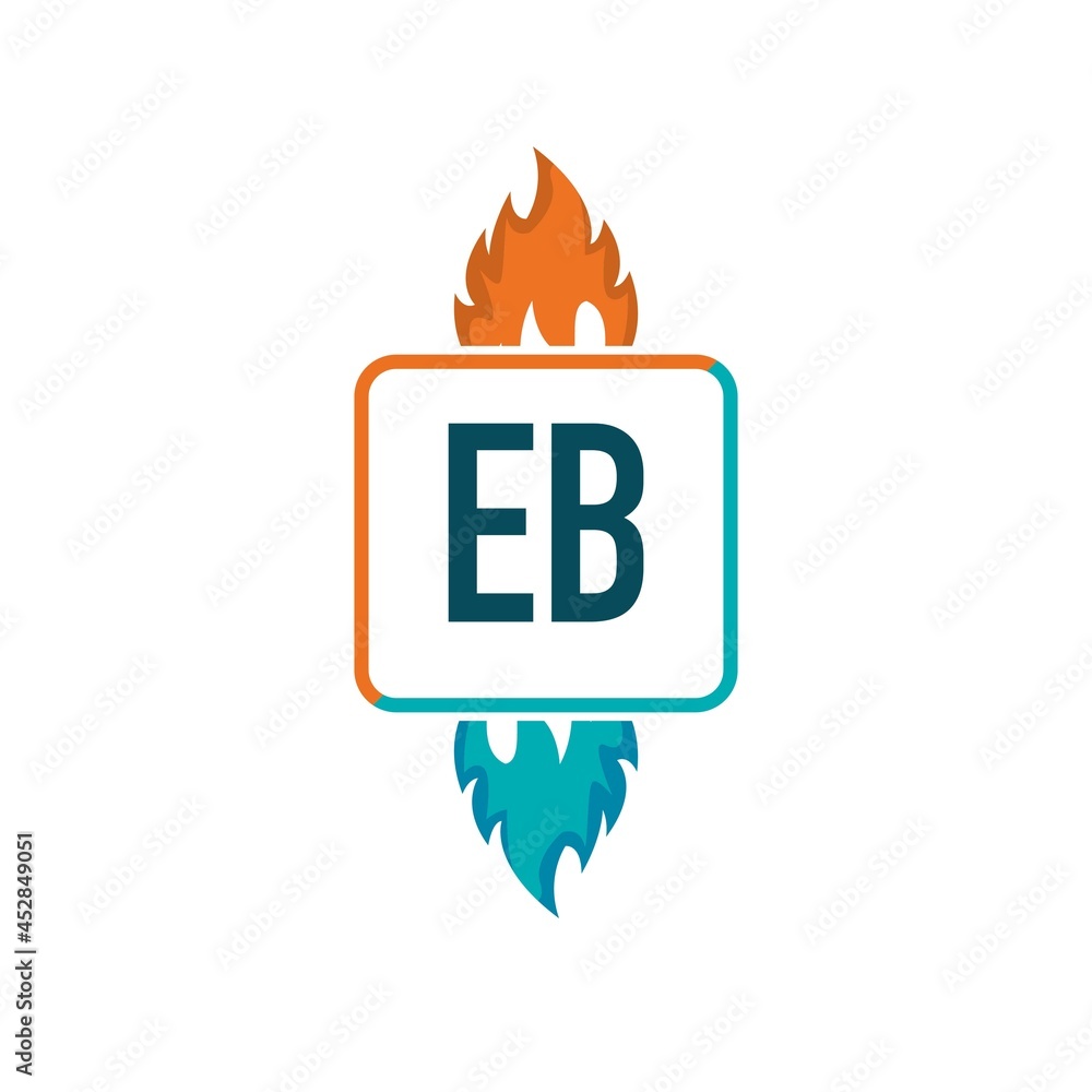 Initial Letter eb fire logo design template. Fire logo concept ...