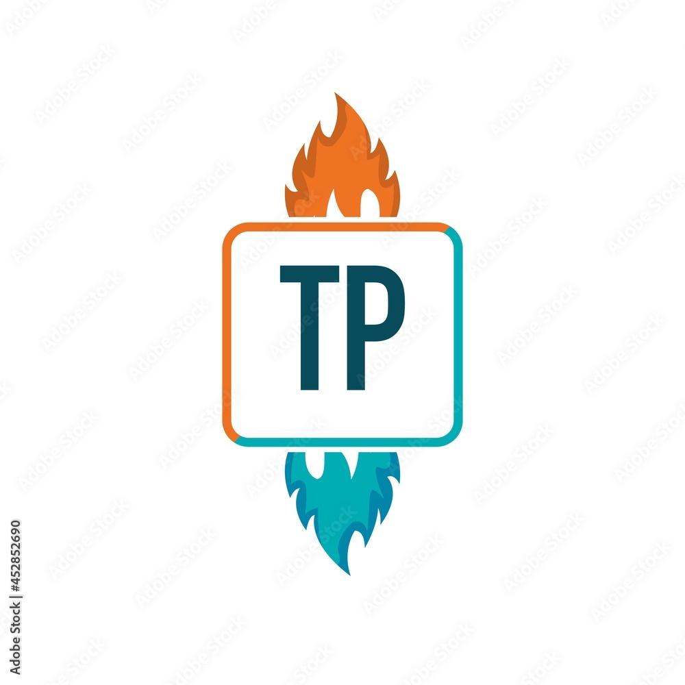 Initial Letter TP fire logo design template. Fire logo concept ...