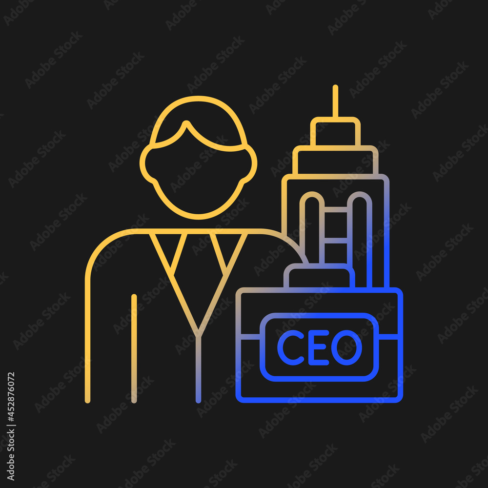 Chief executive gradient vector icon for dark theme. Ceo of corporation ...