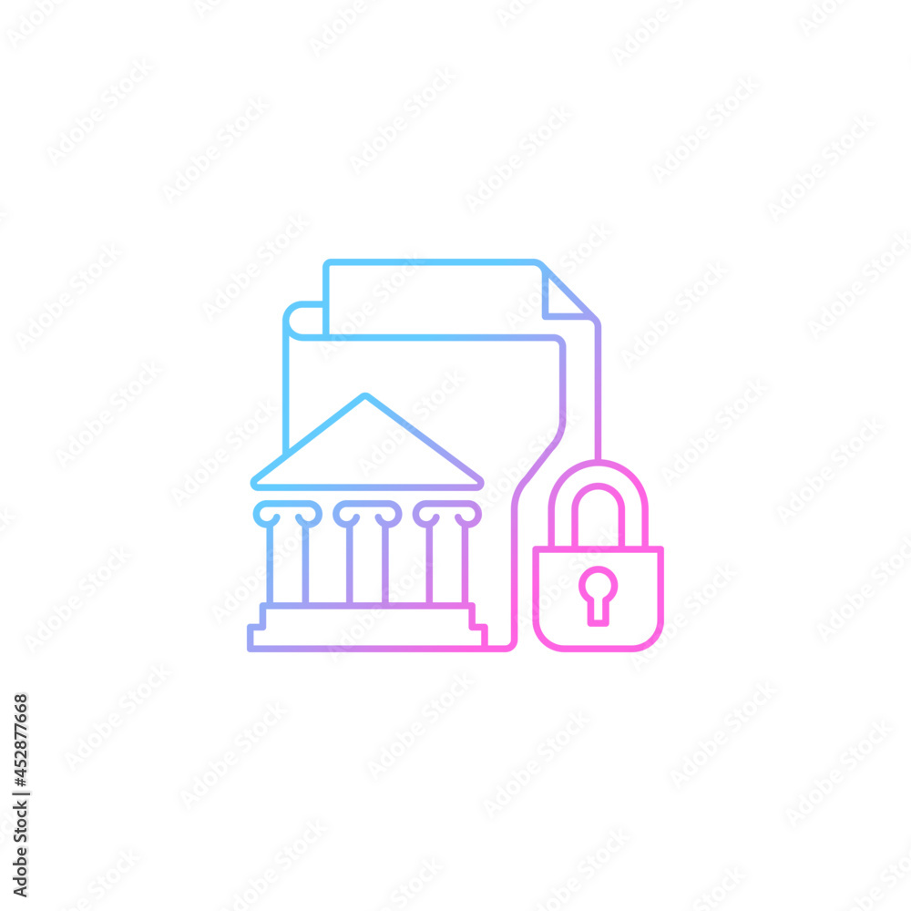 Classified information gradient linear vector icon. National security ...