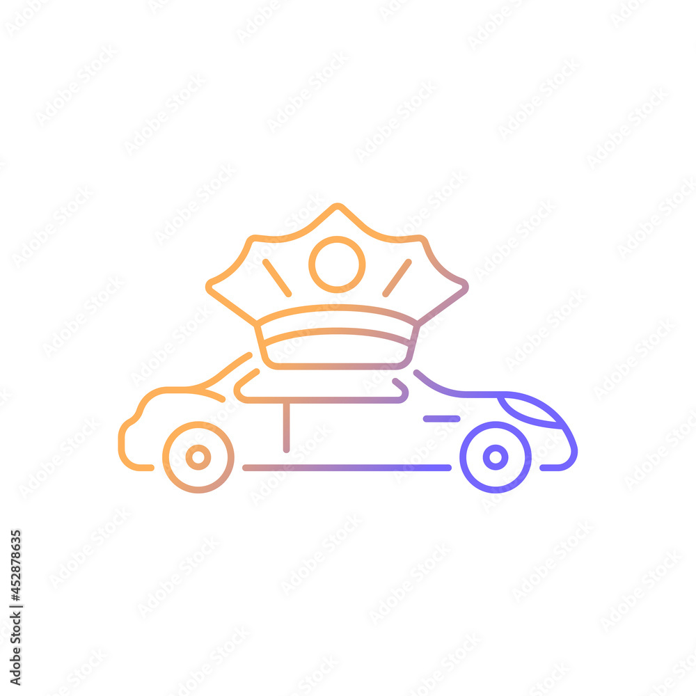 Chauffeur hire gradient linear vector icon. Personal driver. Driving ...