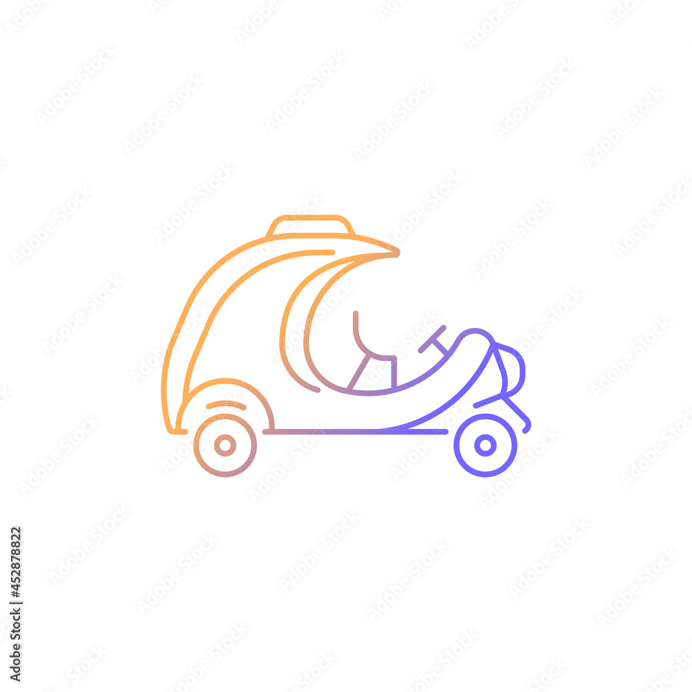 Coco taxi gradient linear vector icon. Rickshaw-type vehicle. Back seat ...