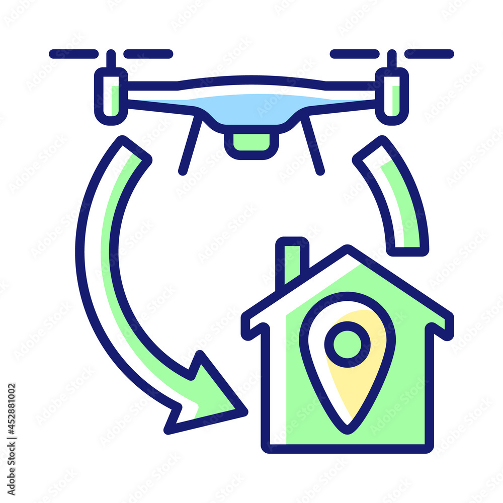 Vetor de Return to home function RGB color manual label icon ...