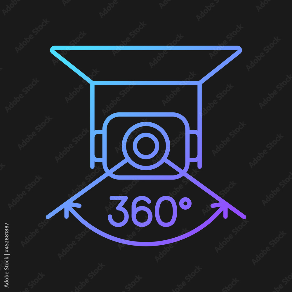 Full camera rotation gradient vector manual label icon for dark theme ...