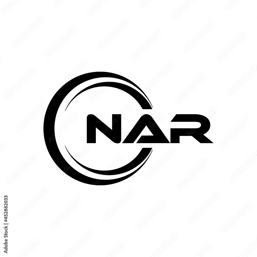 NAR letter logo design with white background in illustrator, vector ...