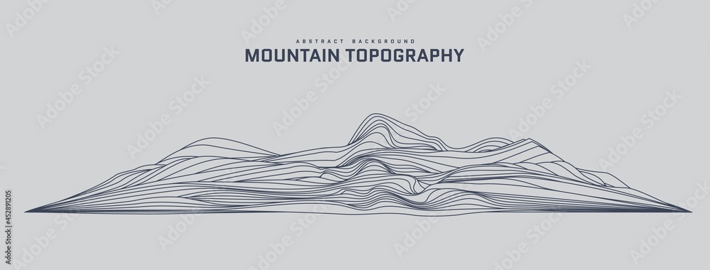 Fototapeta Mountain topography abstract background. 3d futuristic ...
