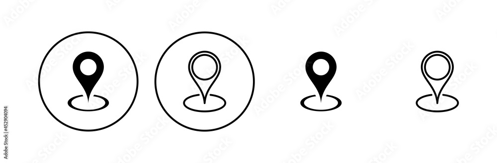 Pin icon set. Location icon vector. destination icon. map pin Stock ...