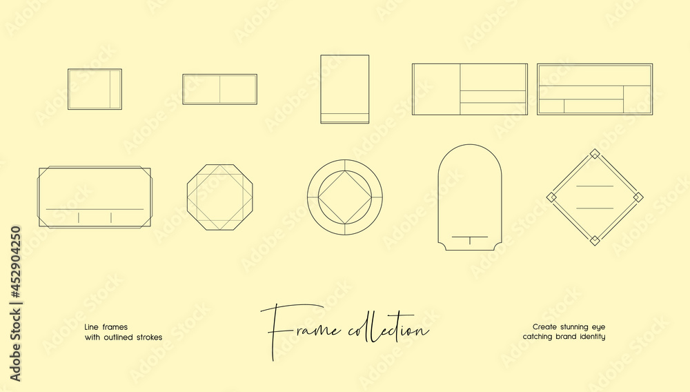 Line art illustration collection of decorative vector frames for ...