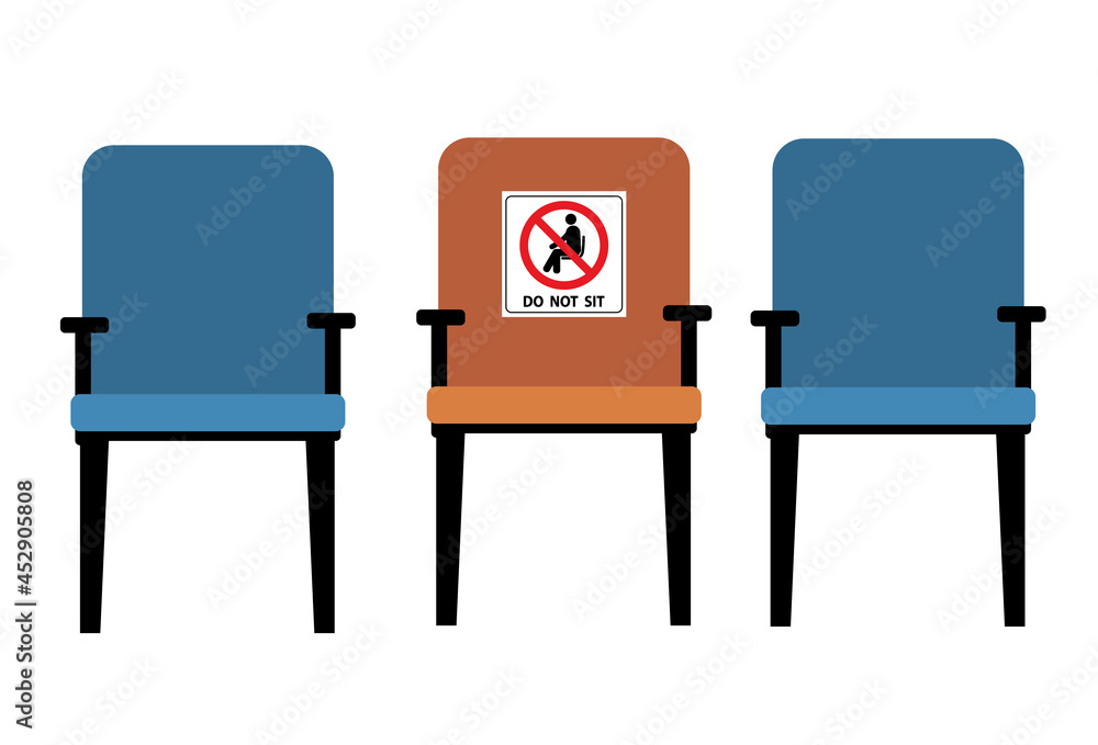 Keep your Distance sign,Social distancing,Please do not sit here to ...