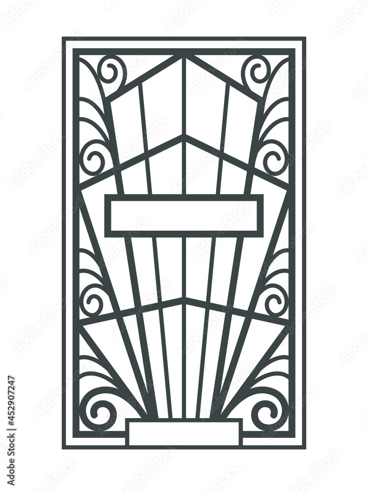 Vector composition of Art Deco rectangular shape. Geometric ornament ...