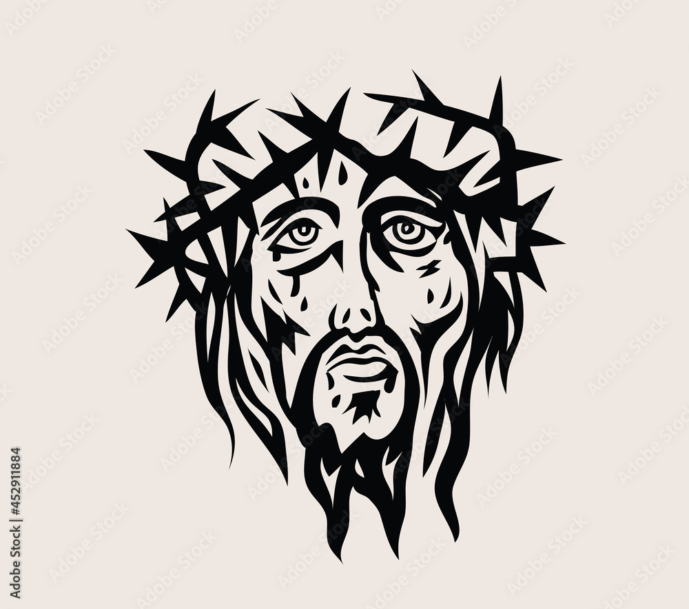 Jesus Face Icon, art vector design Stock Vector | Adobe Stock