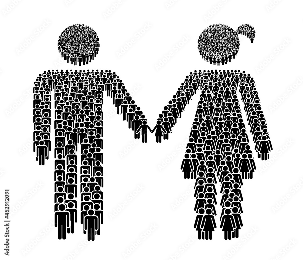 Pictograms which represent couple in love. Concept of People Figure ...