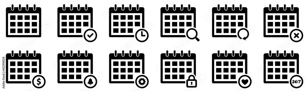 Set of calendar icons. Calendar icon, appointment schedule for apps and ...