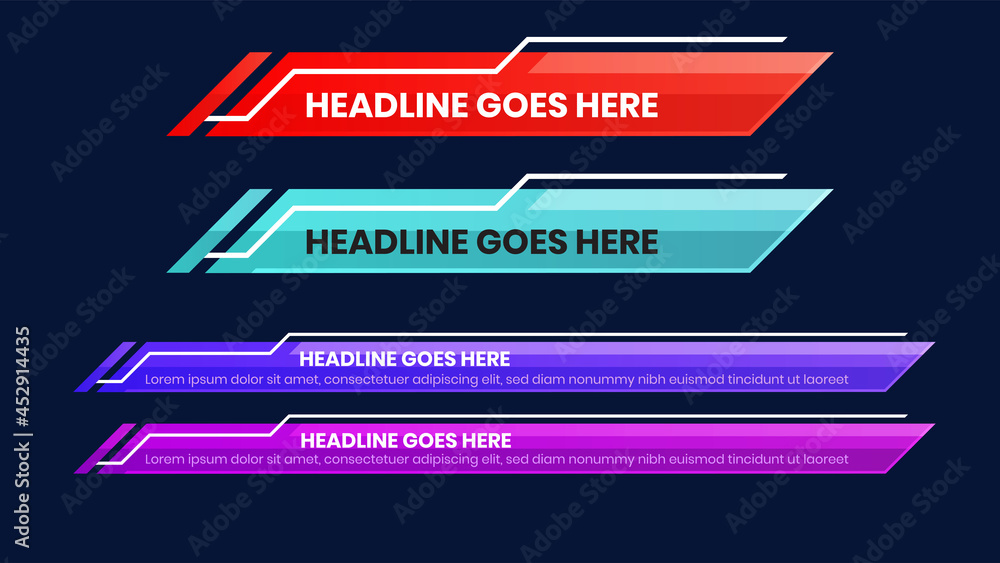Lower third best design with trendy shape and color. Twitch overlay ...