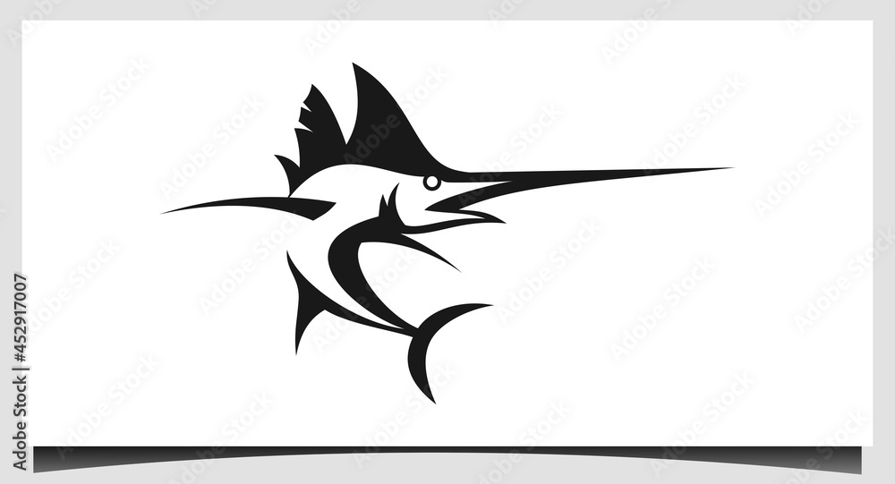 Marlin fish logo.Sword Angry marlin fishing logo Stock Vector | Adobe Stock