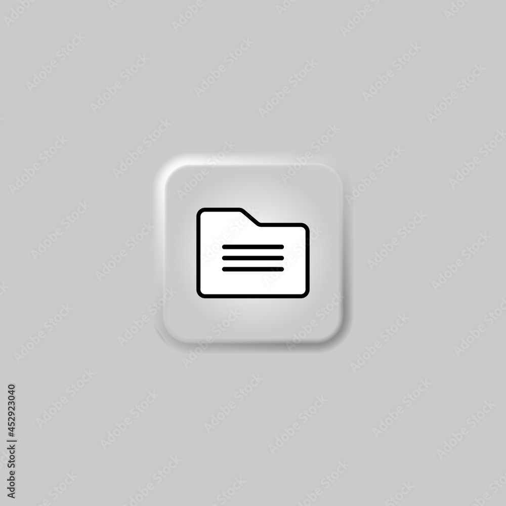 Black folder logo. Document folder icon. User interface icon. White web ...