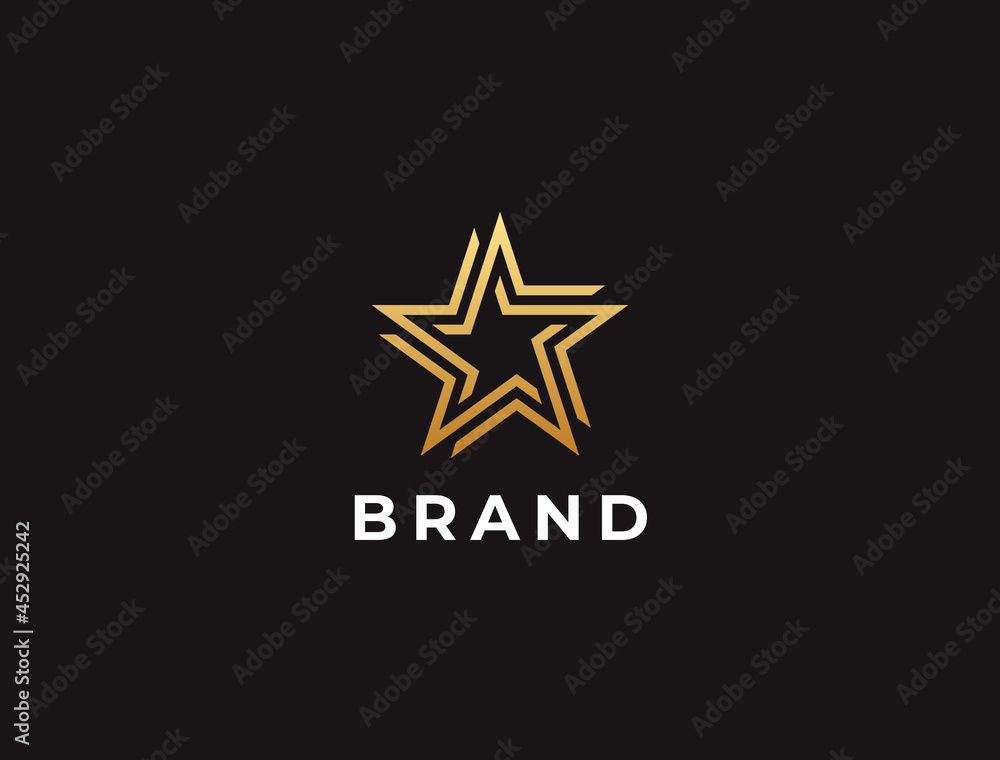 Abstract star logo template. Five arrows business logotype. Victory ...
